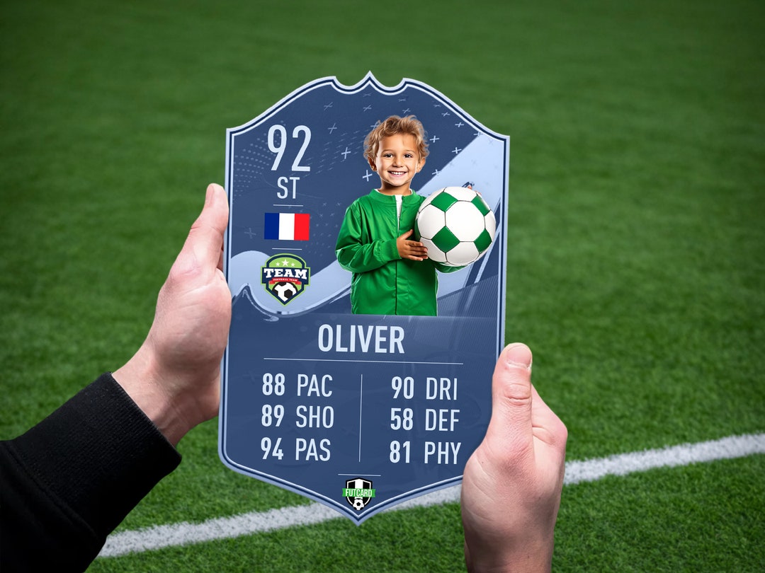 Customizable Football Card,soccer Player Blue Footcard, Football Fan ...