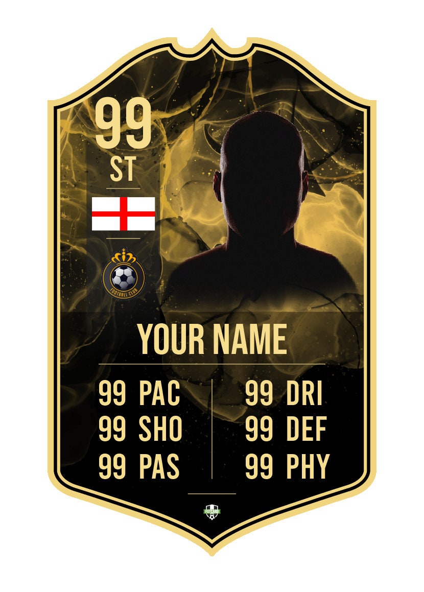 Personalized Football Card, Player of the Month Gold Futcard, Soccer ...