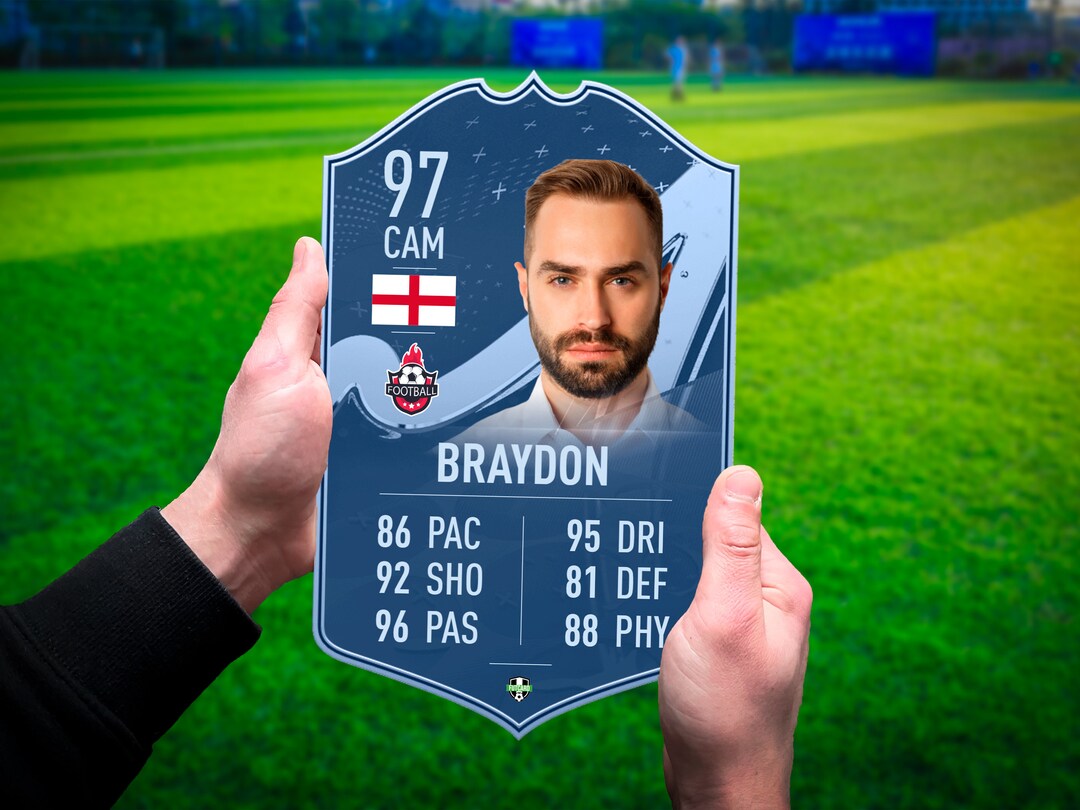 Custom Football Card, Fut Card Blue, Wall Hanging Football Fanatics ...