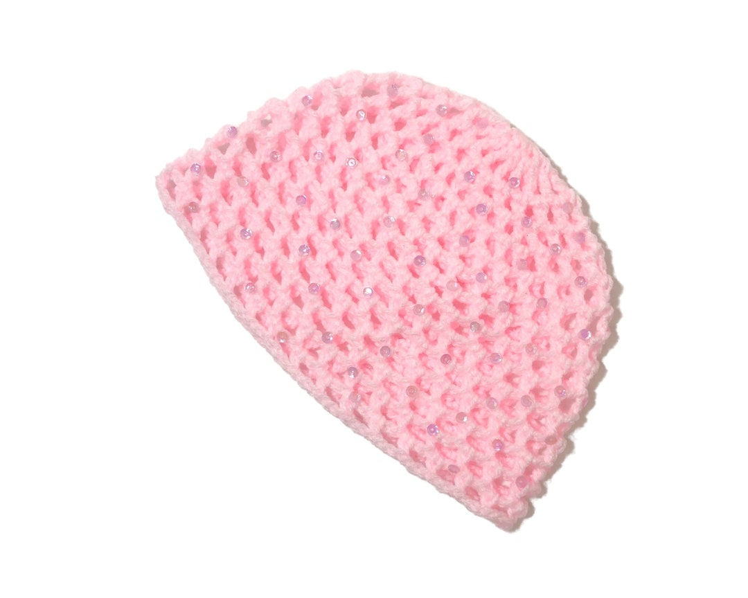 Hand-crocheted Skull Cap Hat Sequin Sparkle Party Hat - Etsy