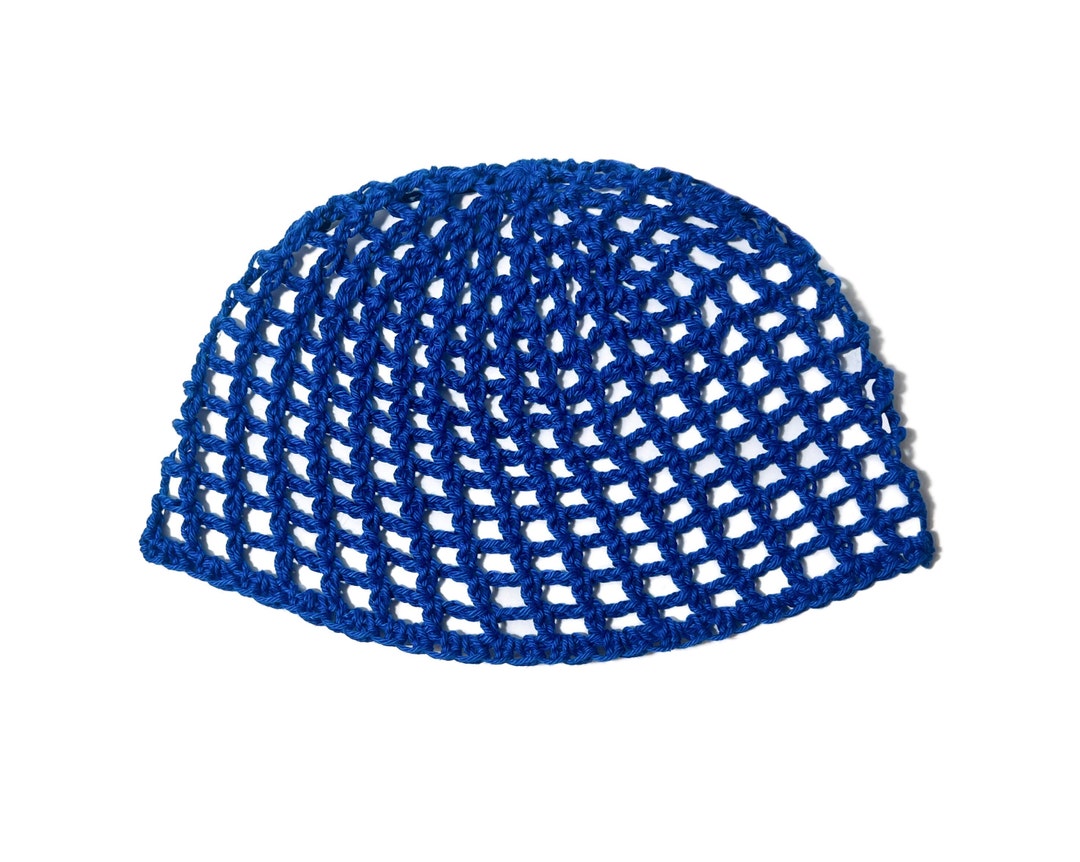 Hand-crocheted Mesh Skull Cap Hat 100% Cool Premium Cotton ELECTRIC ...