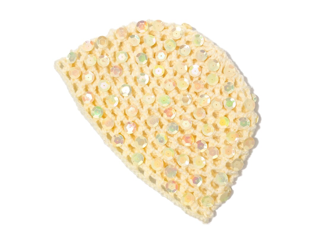 Hand-crocheted Skull Cap Hat Sequin Sparkle Party Hat - Etsy