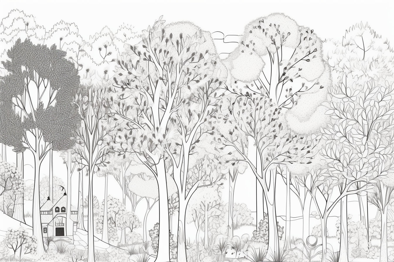 50 Tree Colouring Pages, Amazing Patterns, Adult Colouring Book ...