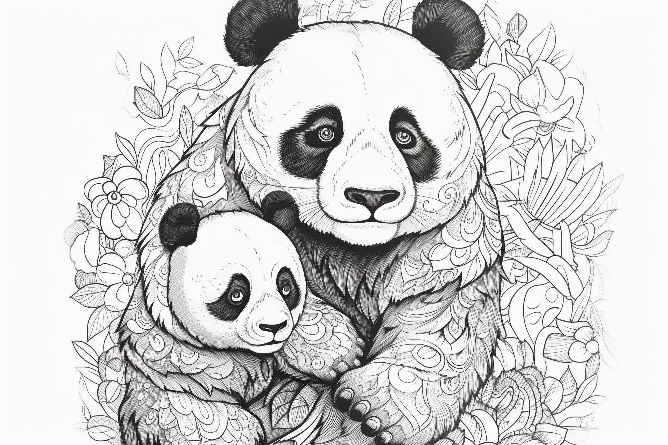 30 Pandas Colouring Pages, Amazing Patterns, Adult Colouring Book ...