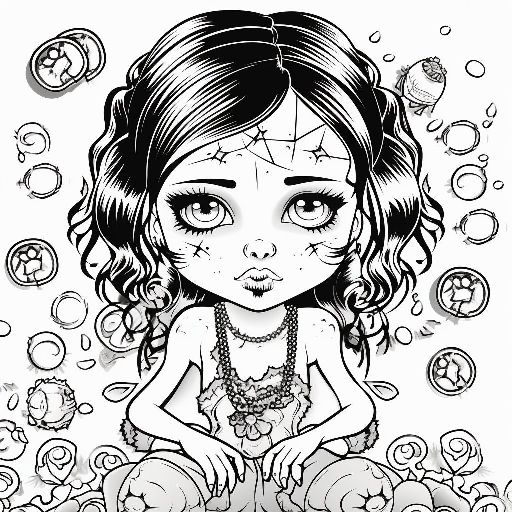 20 Goth Kids Colouring Pages, Amazing Patterns, Kids Colouring Book ...