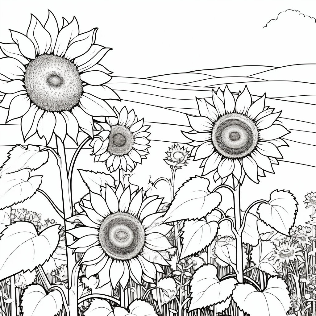 20 Sunflowers Kids Colouring Pages, Amazing Patterns, Kids Colouring ...