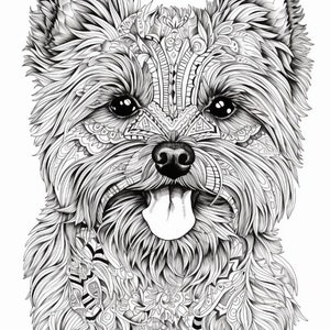 30 Yorkshire Terrior Colouring Pages, Amazing Patterns, Adult Colouring ...