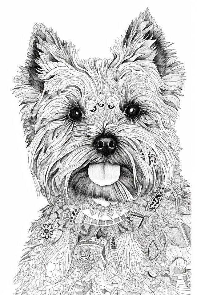 30 Yorkshire Terrior Colouring Pages, Amazing Patterns, Adult Colouring ...