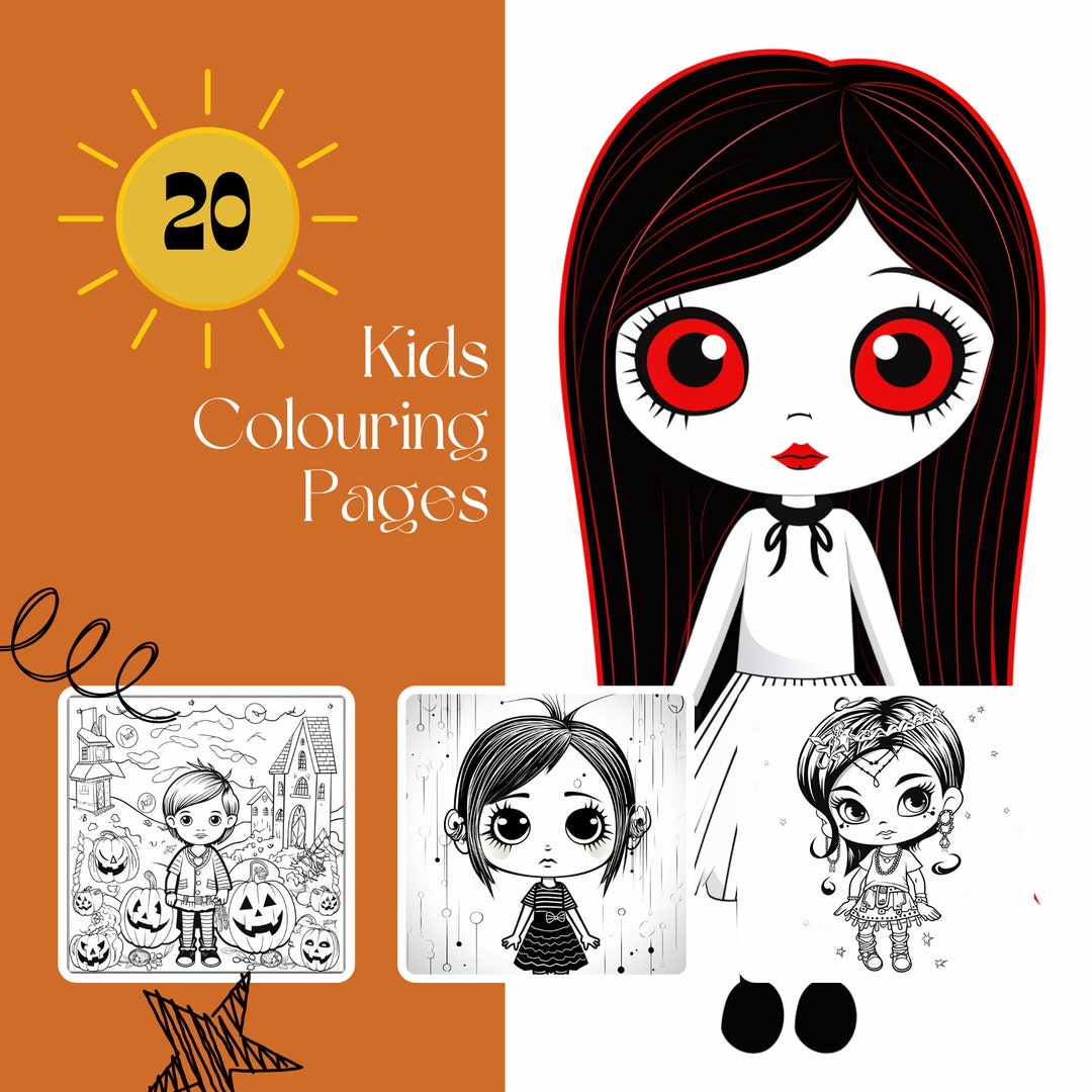 20 Goth Kids Colouring Pages, Amazing Patterns, Kids Colouring Book ...