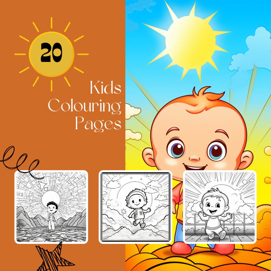 20 Sunrise Kids Colouring Pages, Amazing Patterns, Kids Colouring Book ...