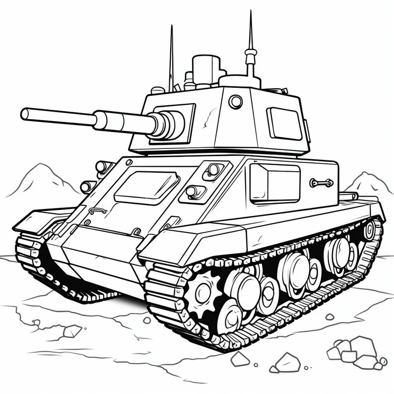 20 Tank Kids Colouring Pages, Amazing Patterns, Kids Colouring Book ...