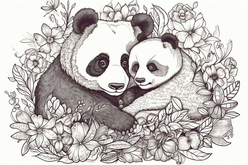 30 Pandas Colouring Pages, Amazing Patterns, Adult Colouring Book ...