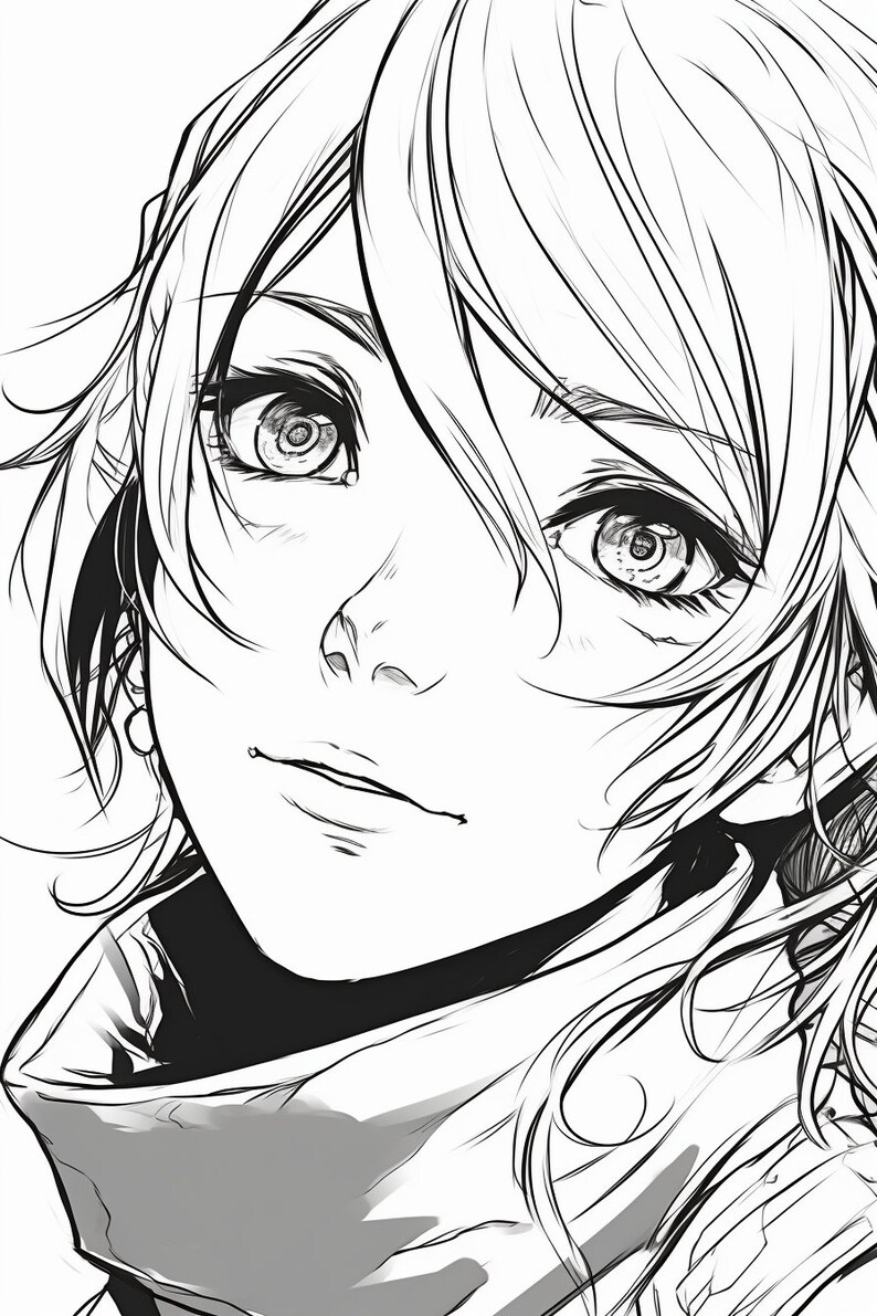 50 Anime Girl Colouring Pages for Adults, Amazing Patterns for Stress ...