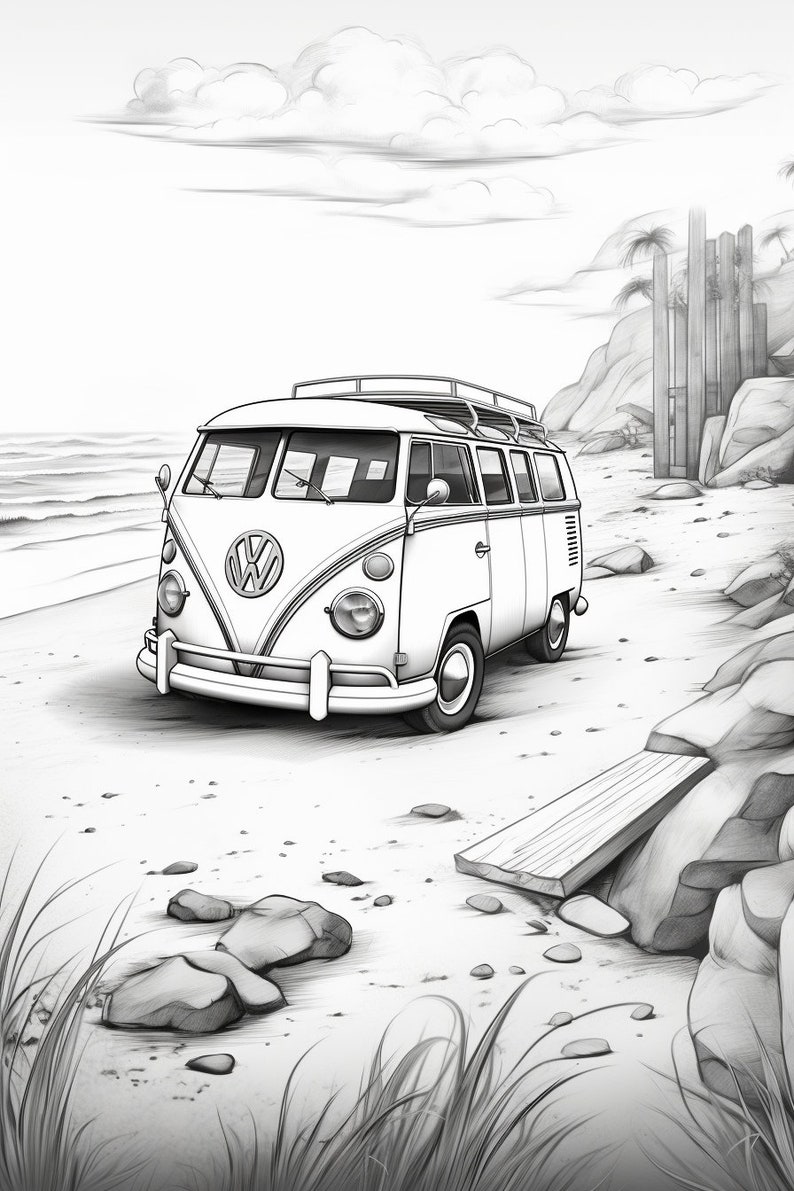 20 Vw Camper Van Kids Colouring Pages, Amazing Patterns, Kids Colouring ...