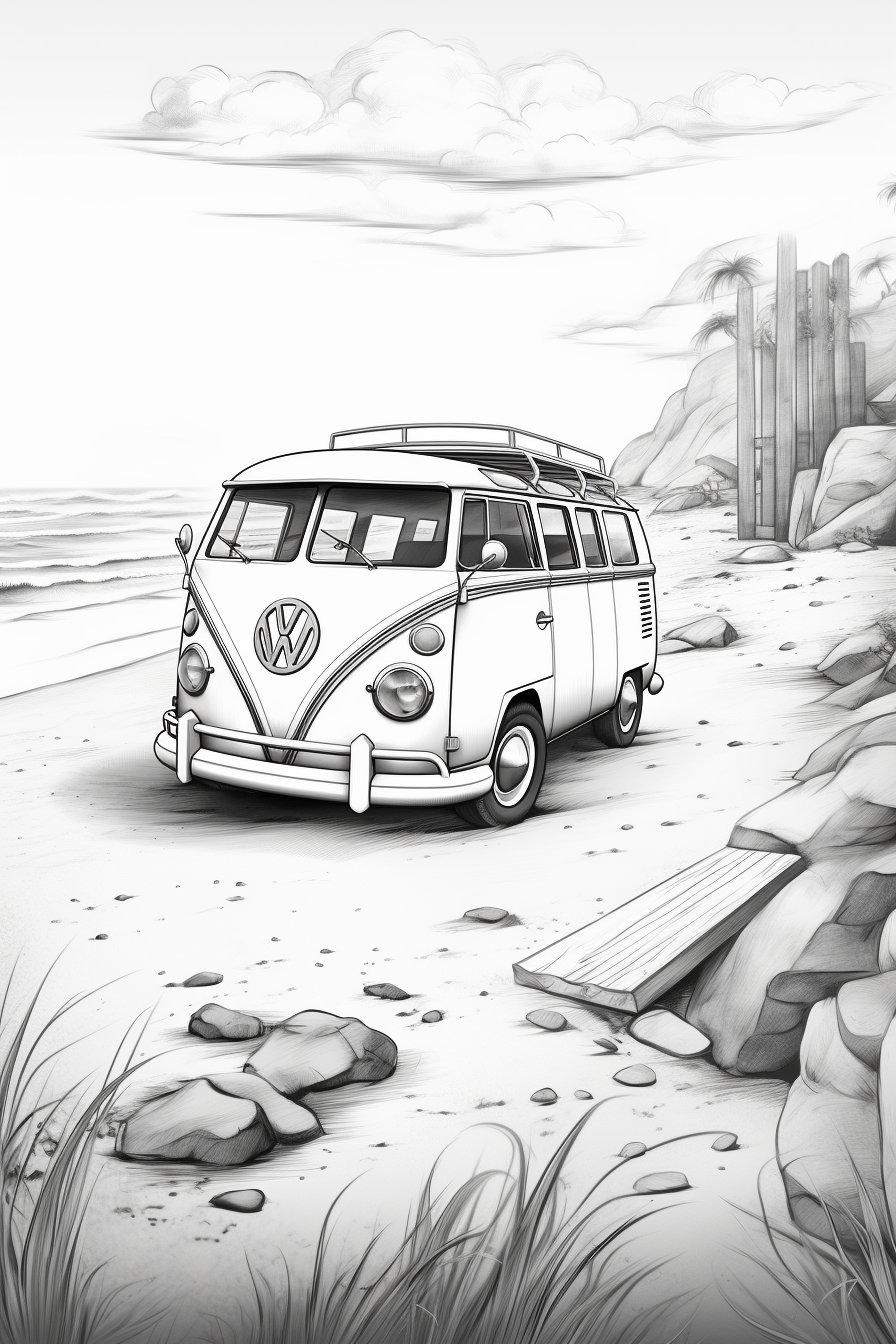 20 Vw Camper Van Kids Colouring Pages, Amazing Patterns, Kids Colouring ...