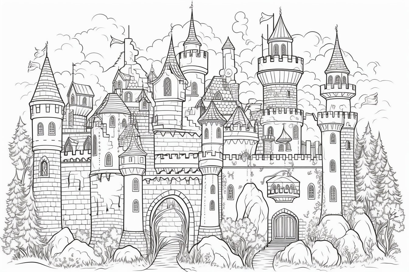 30 Castles Colouring Pages, Amazing Patterns, Adult Colouring Book ...