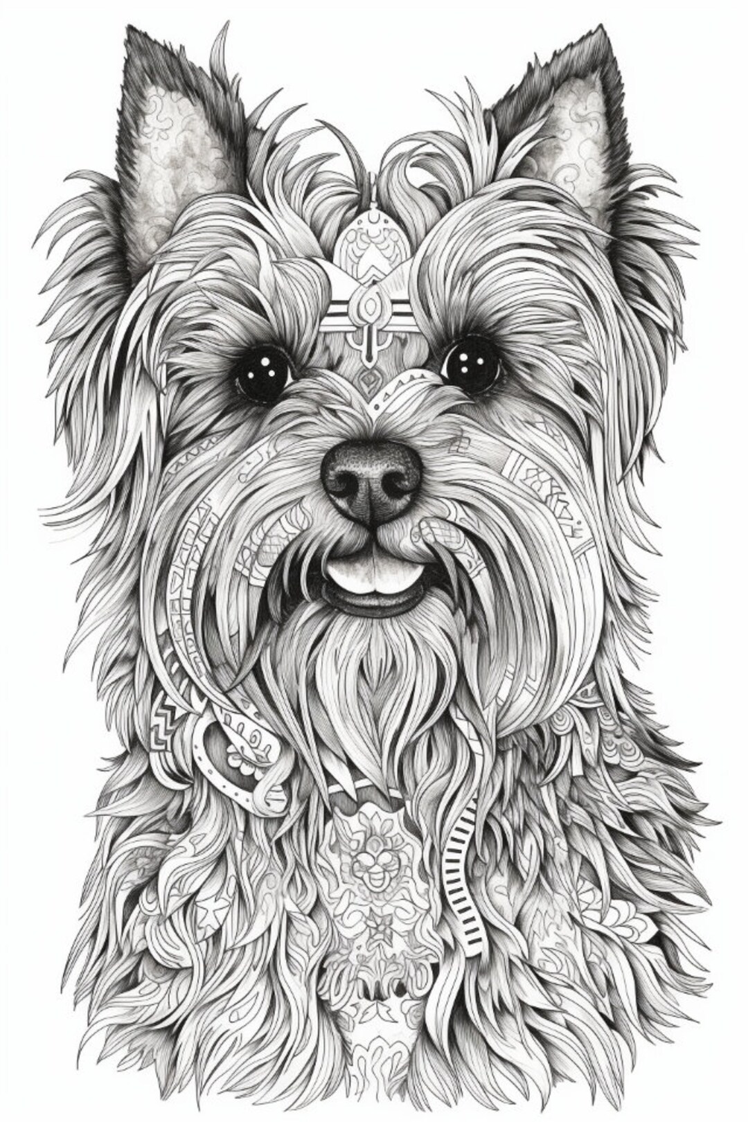 50 Yorkshire Terrier Mandala Colouring Pages Amazing - Etsy
