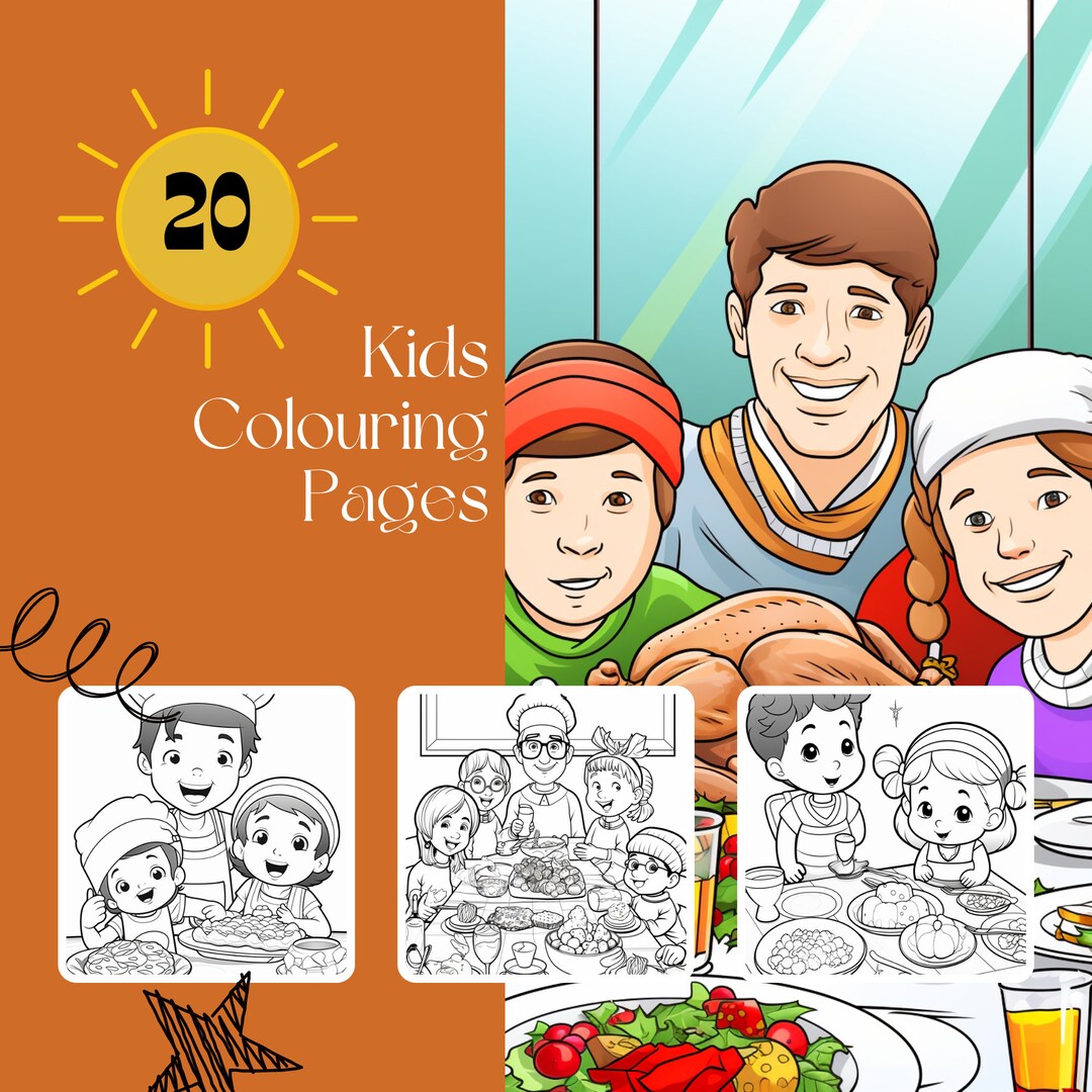 20 Christmas Dinner Kids Colouring Pages, Amazing Patterns, Kids ...