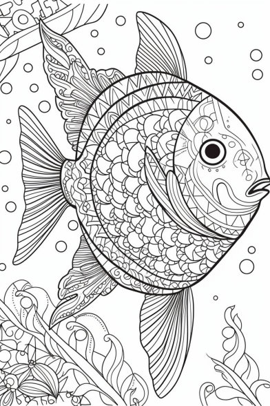50 Fish Colouring Pages, Amazing Patterns, Adult Colouring Book ...