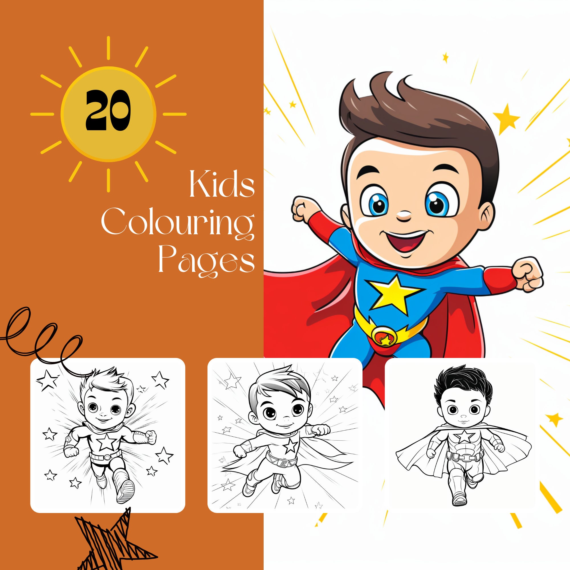 20 Superhero Kids Colouring Pages, Amazing Patterns, Kids Colouring ...