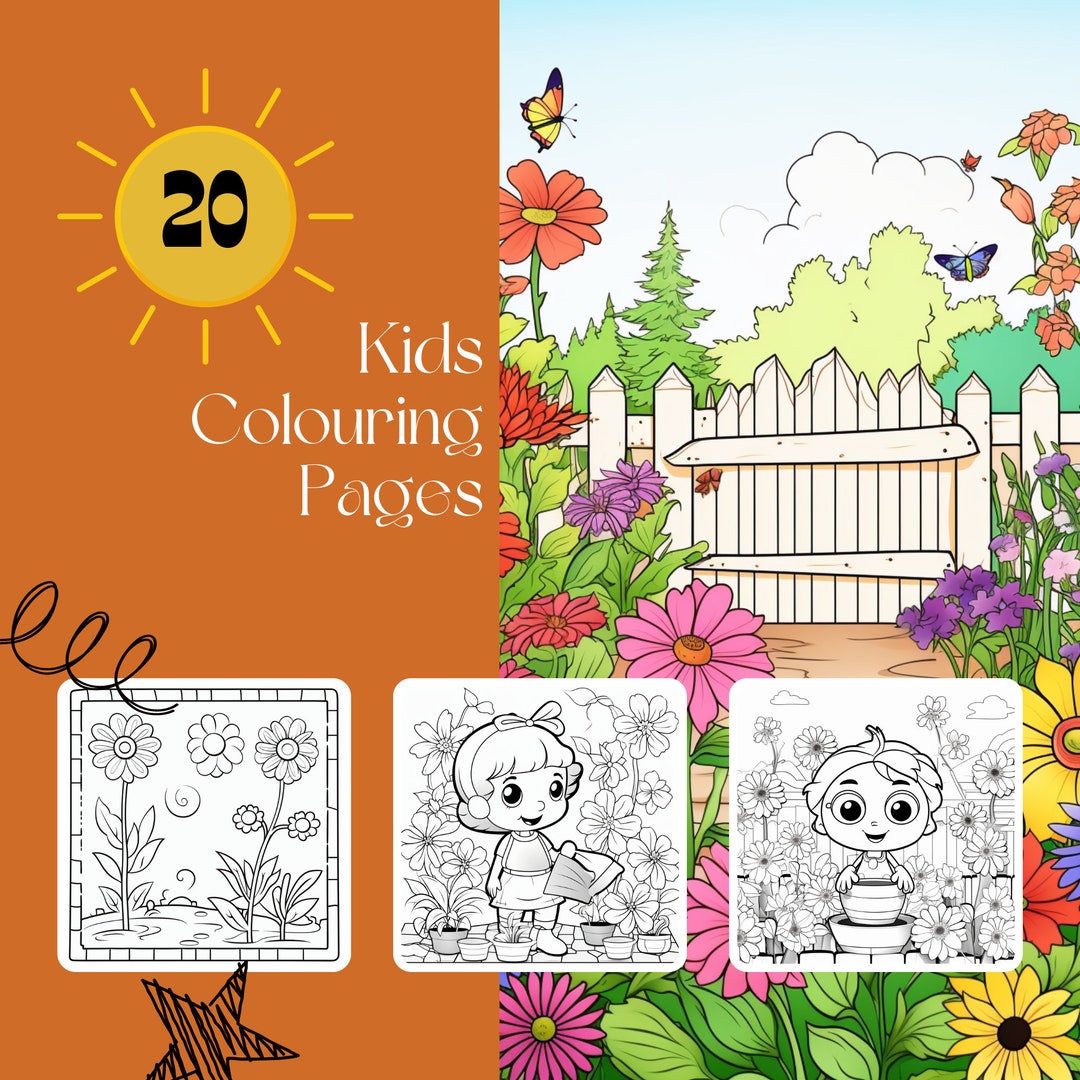 20 Flower Garden Kids Colouring Pages, Amazing Patterns, Kids Colouring ...