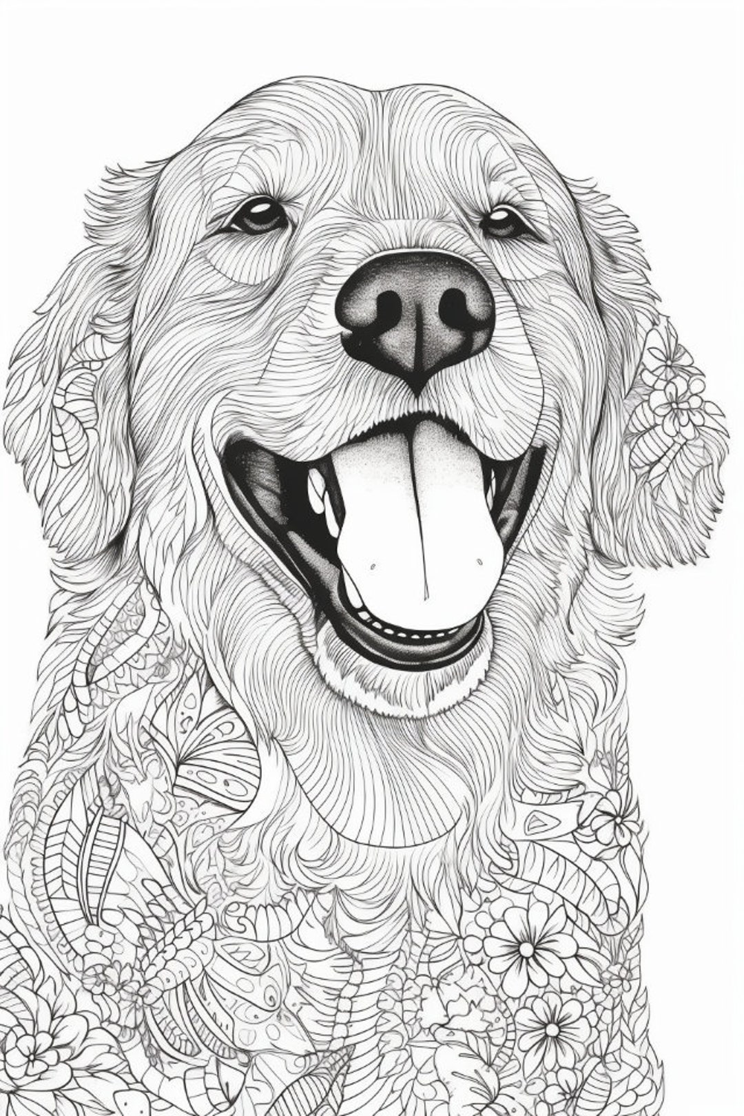 Golden Retriever 100 Amazing Patterns Adult Colouring Book by - Etsy