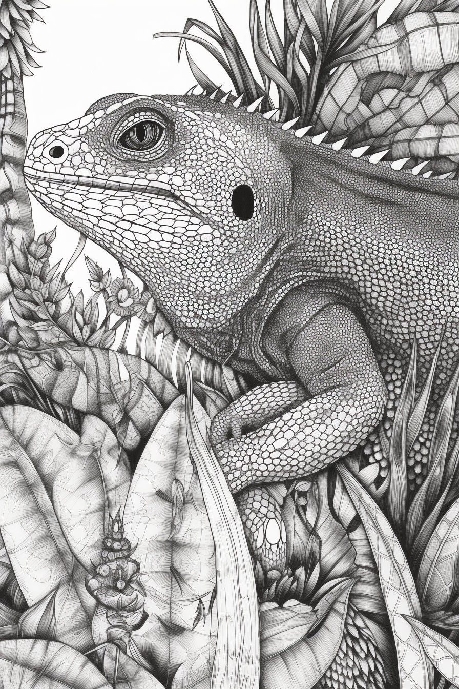 50 Reptile Colouring Pages for Adults, Amazing Patterns for Stress ...