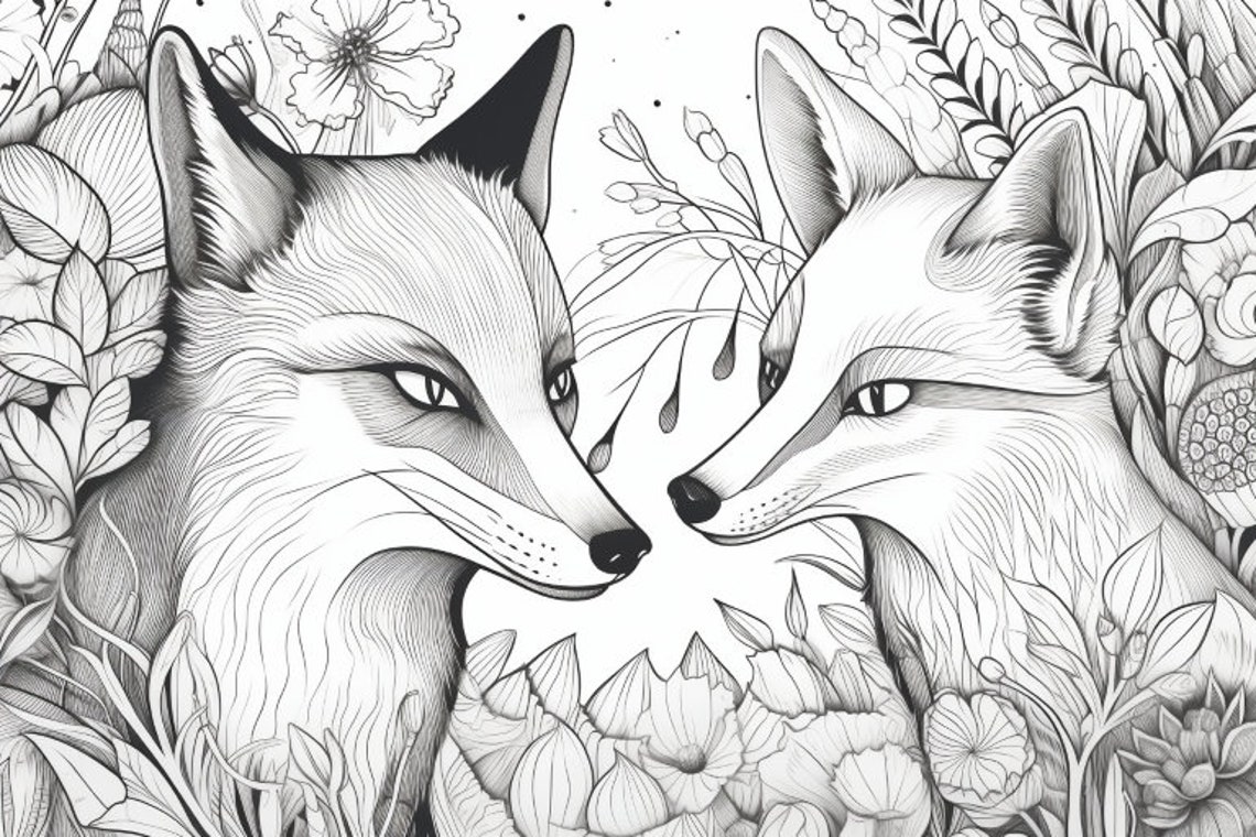 30 Foxes Colouring Pages, Amazing Patterns, Adult Colouring Book ...