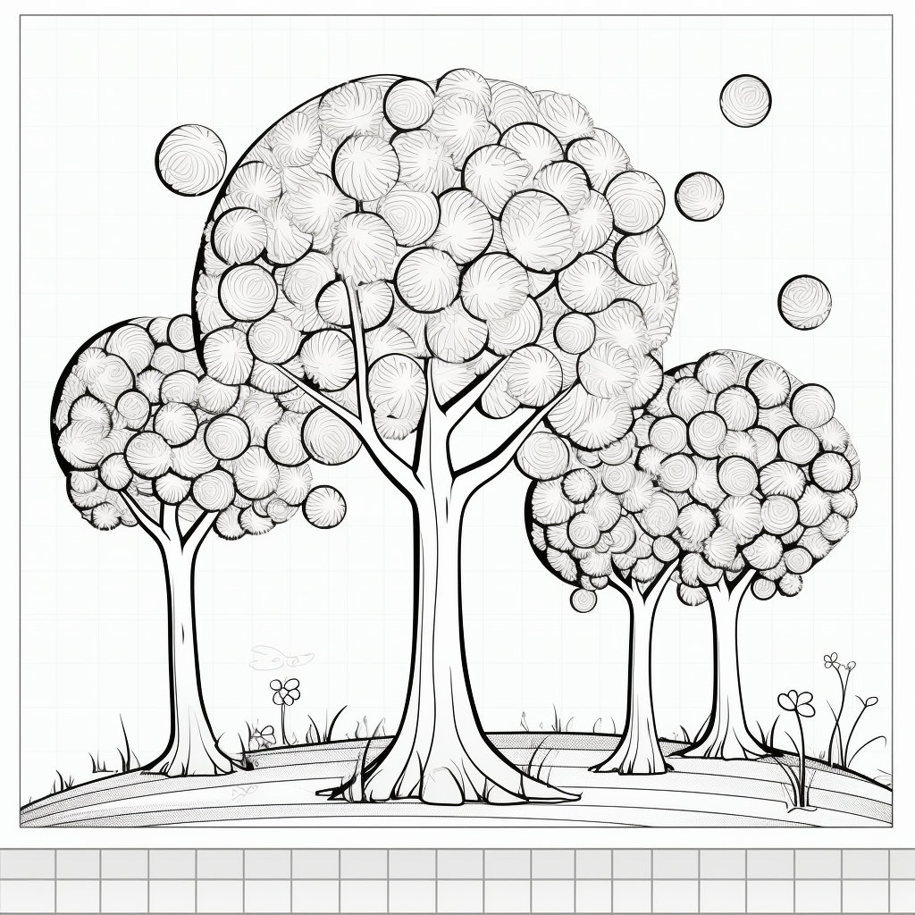 20 Trees Kids Colouring Pages, Amazing Patterns, Kids Colouring Book ...