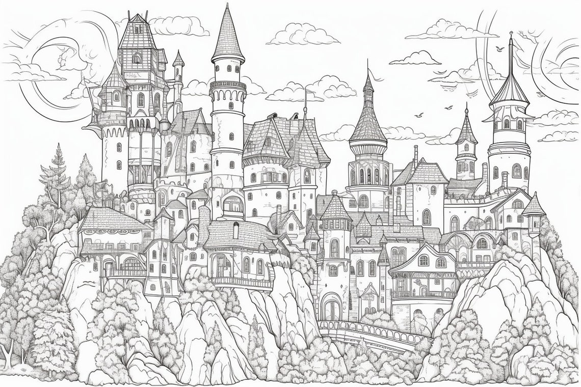 30 Castles Colouring Pages Amazing Patterns Adult Colouring - Etsy
