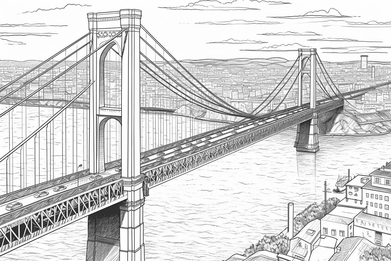 30 Bridges Colouring Pages, Amazing Patterns, Adult Colouring Book ...