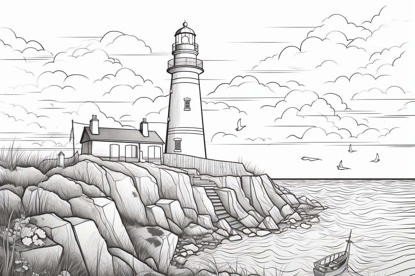 30 Lighthouse Colouring Pages Amazing Patterns Adult - Etsy