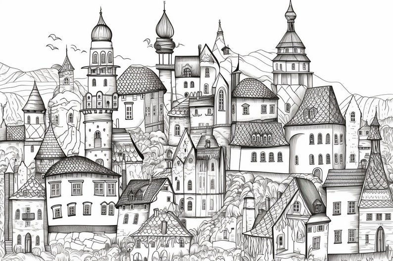 50 Castle Mandala Colouring Pages for Adults, Amazing Patterns for ...