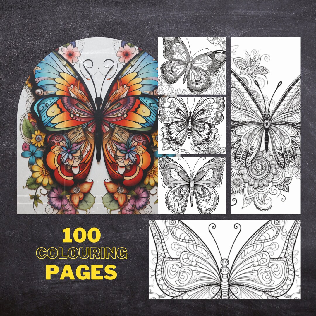 Butterfly Mandala Colouring Pages: 100 Amazing Patterns Adult Colouring ...