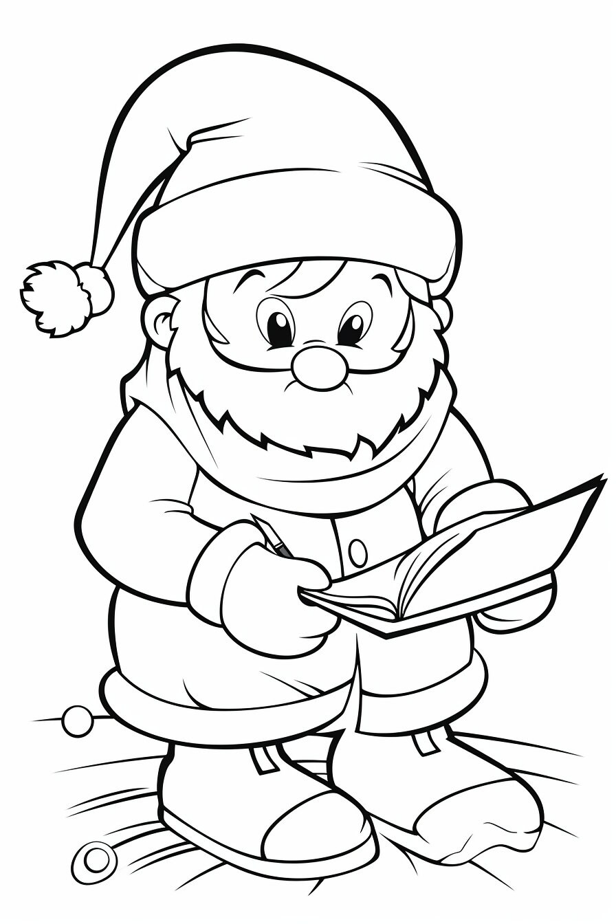 20 Santa Checking His List Kids Colouring Pages, Amazing Patterns, Kids ...