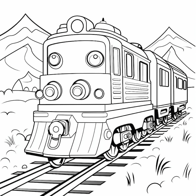 Train Coloring Pages for Kids, 20 Printable Train Coloring Sheets, Fun ...