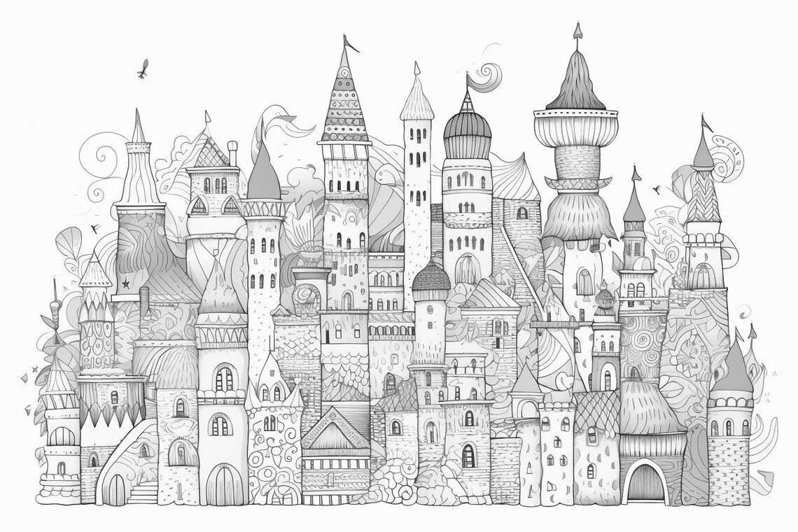30 Castles Colouring Pages Amazing Patterns Adult Colouring - Etsy