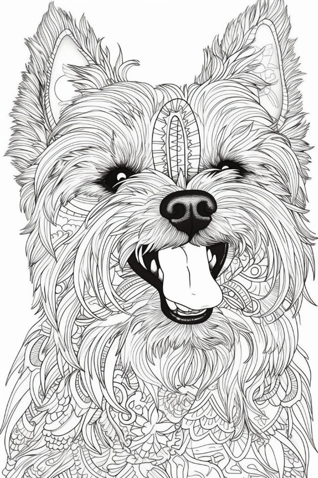 30 Yorkshire Terrior Colouring Pages, Amazing Patterns, Adult Colouring ...