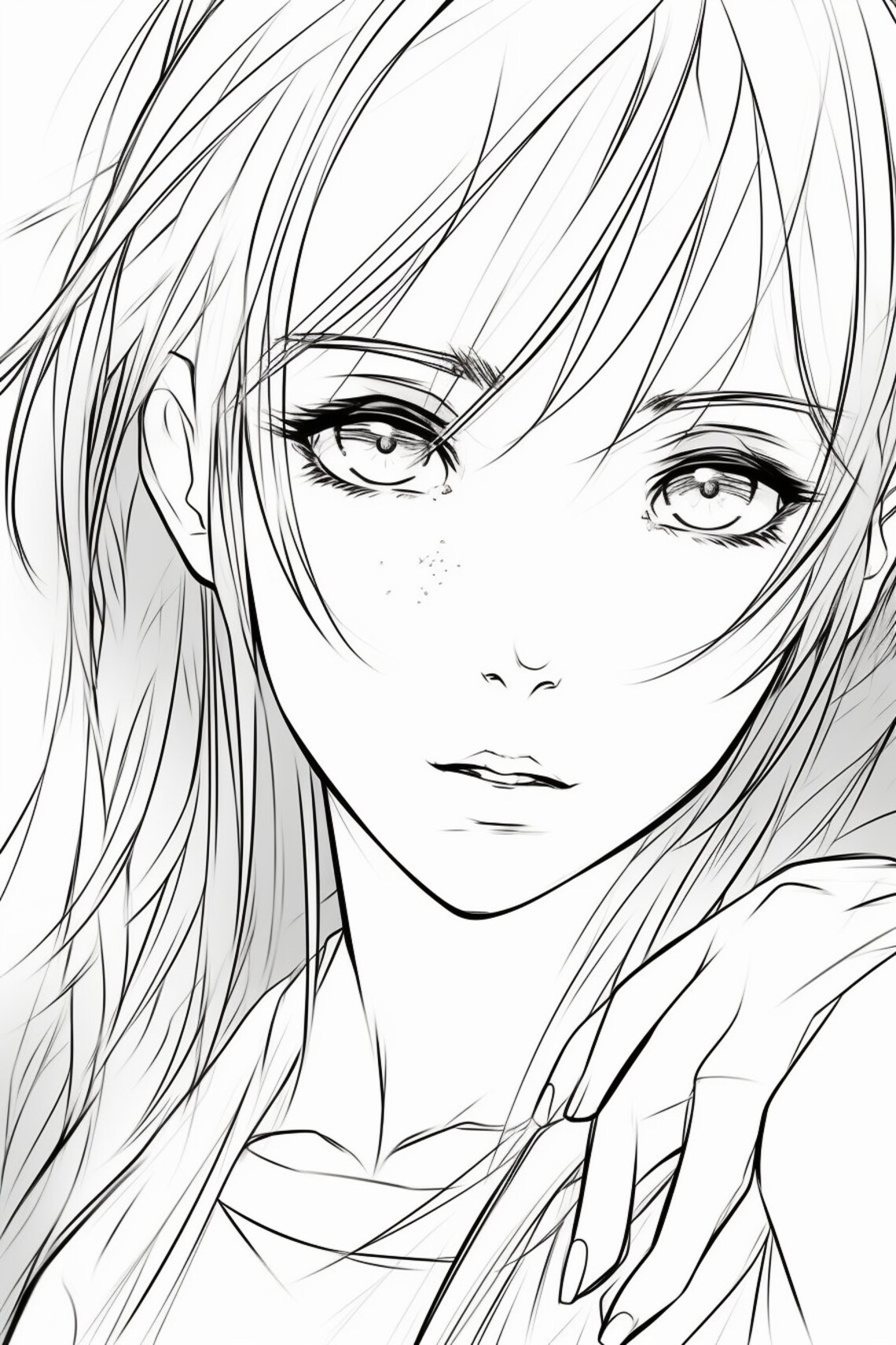 50 Anime Girl Colouring Pages for Adults, Amazing Patterns for Stress ...