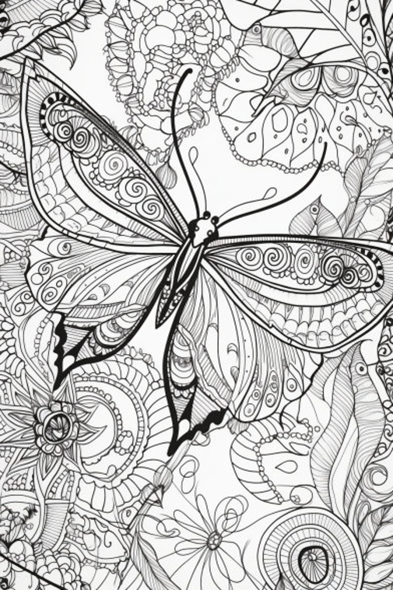 30 Butterfly Colouring Pages, Amazing Patterns, Adult Colouring Book ...