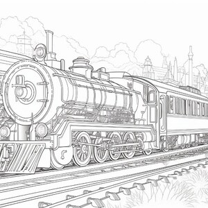 30 Trains Colouring Pages, Amazing Patterns, Adult Colouring Book ...