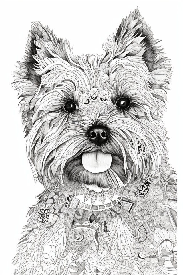 50 Yorkshire Terrier Mandala Colouring Pages, Amazing Patterns, Adult ...