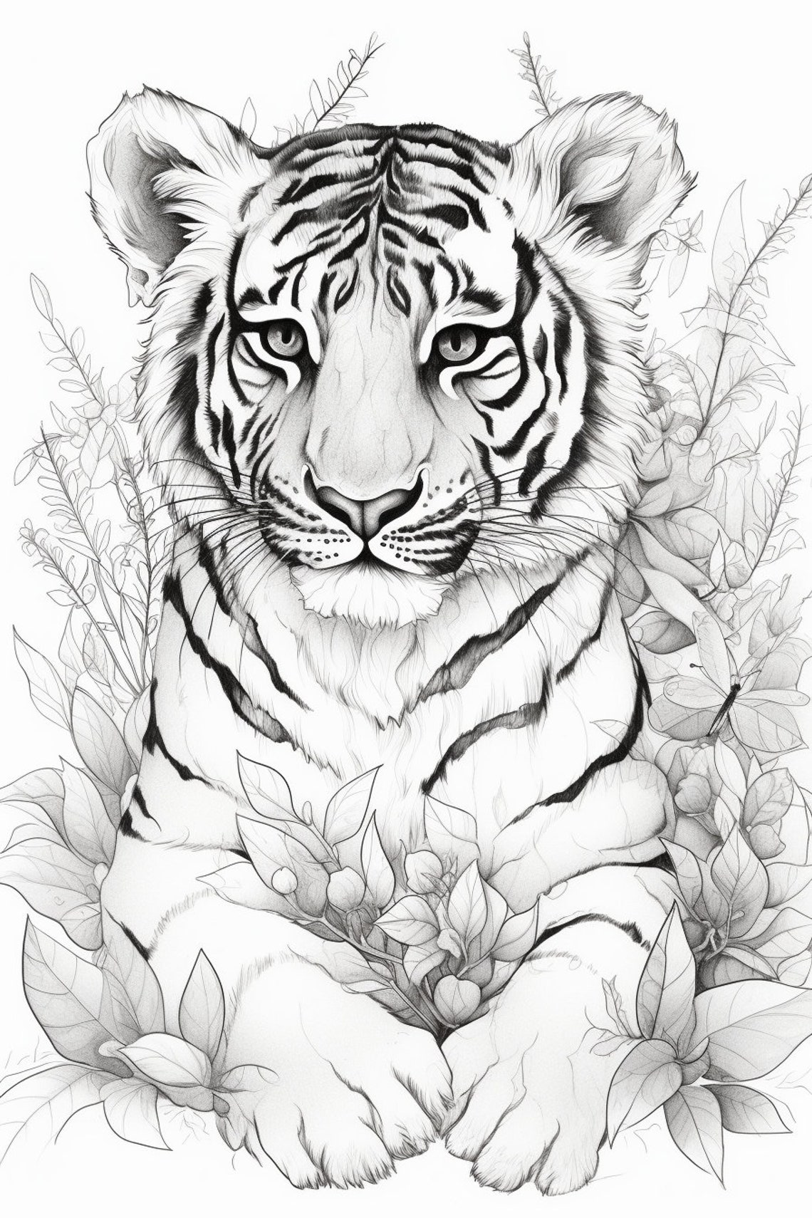 30 Baby Tiger Colouring Pages, Amazing Patterns, Adult Colouring Book ...