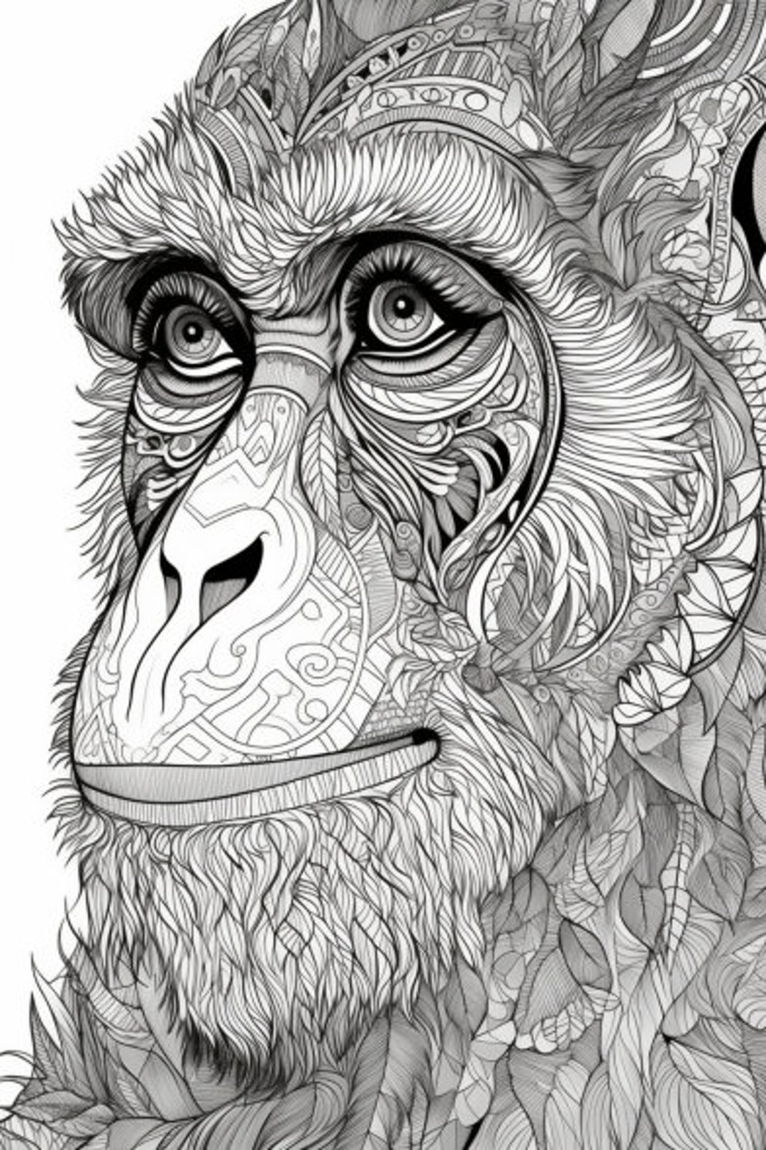 Monkey Mandala Colouring Pages: 100 Amazing Patterns Adult - Etsy