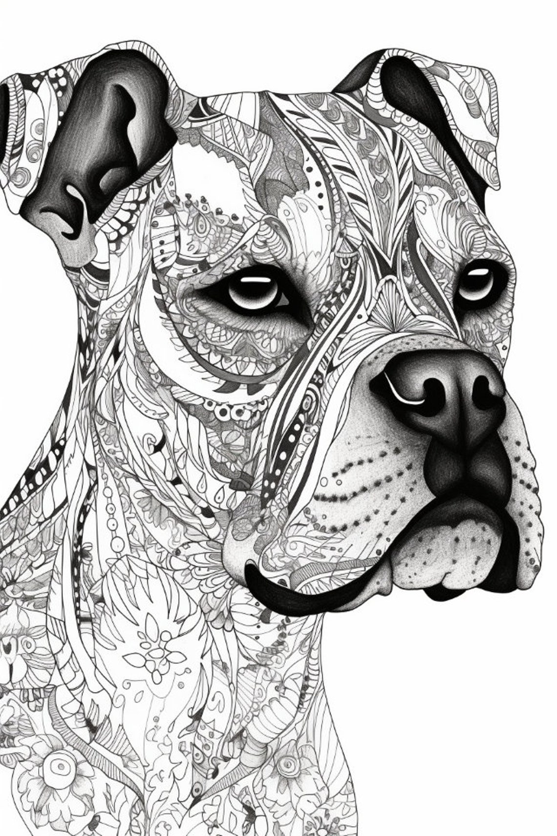 50 Boxers Colouring Pages, Amazing Patterns, Adult Colouring Book ...