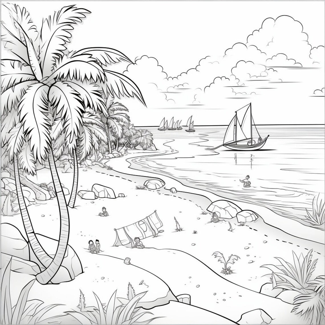 20 Tropical Scenary Kids Colouring Pages, Amazing Patterns, Kids ...