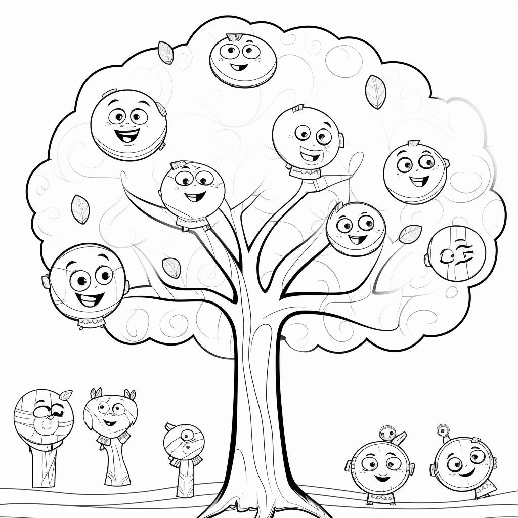 20 Trees Kids Colouring Pages, Amazing Patterns, Kids Colouring Book ...