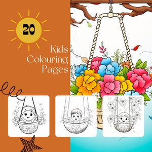 20 Hanging Basket Kids Colouring Pages, Amazing Patterns, Kids ...