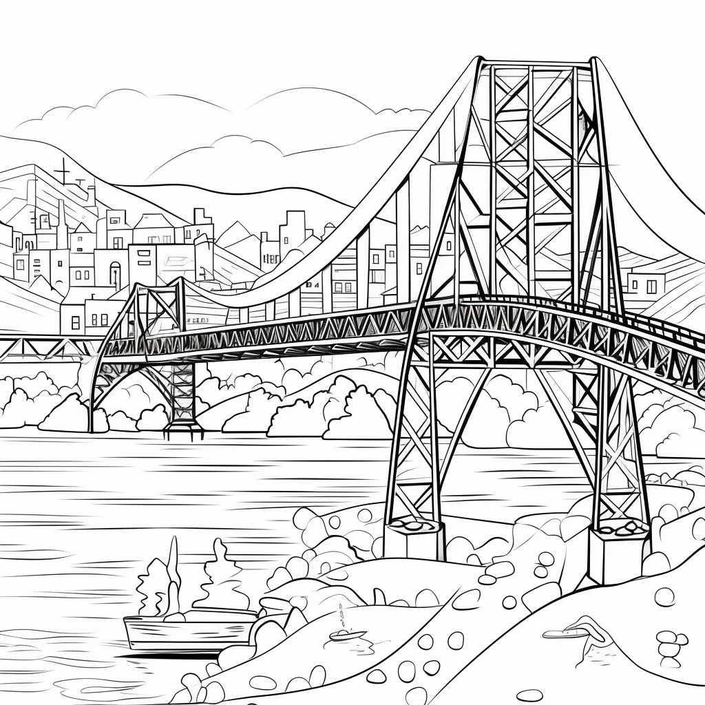 20 Bridges Kids Colouring Pages, Amazing Patterns, Kids Colouring Book ...