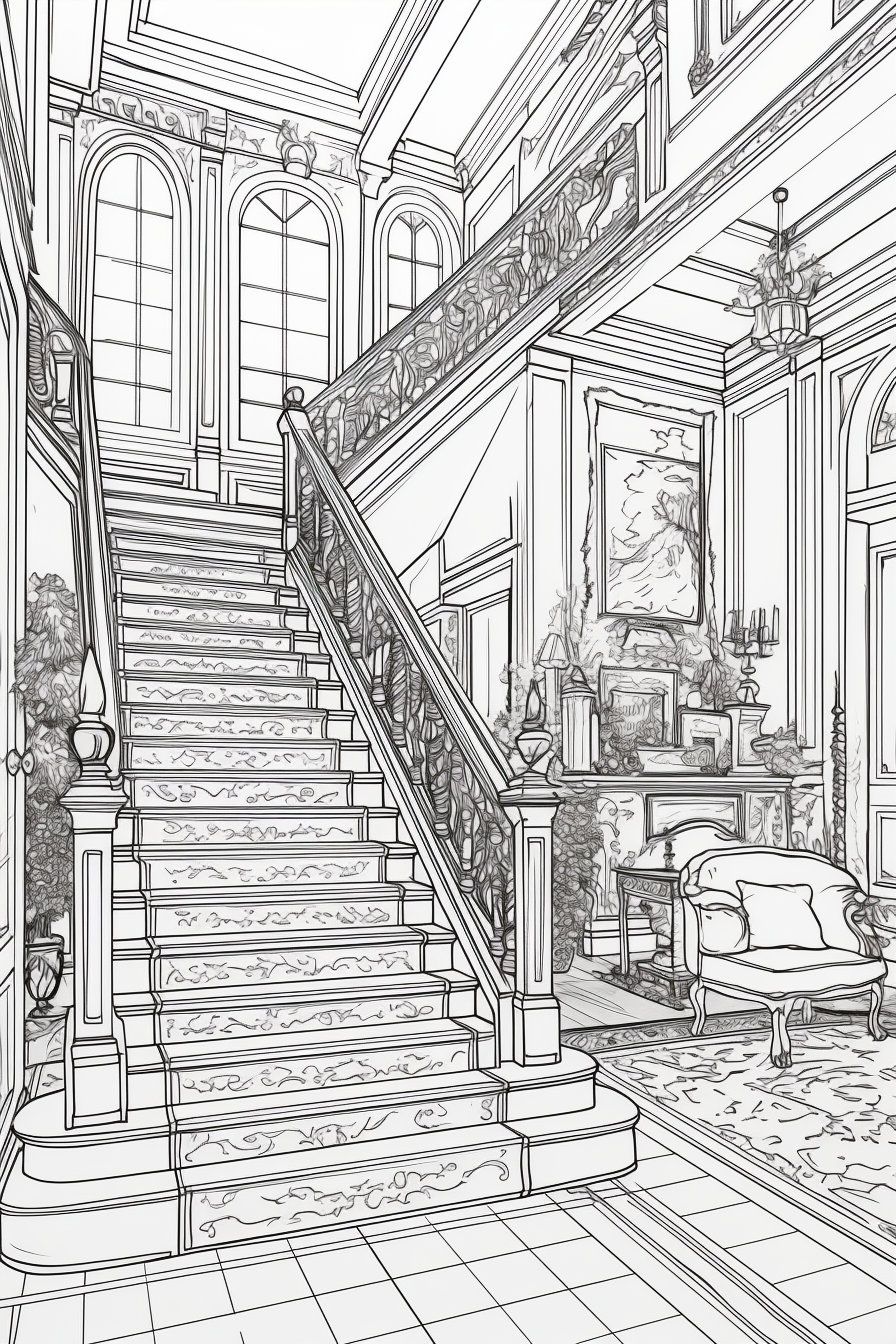 50 Mansion Colouring Pages for Adults, Amazing Patterns for Stress ...